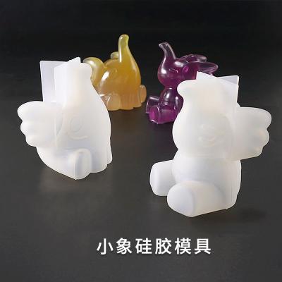 China Crystal Dropper Mold DIY Jewelry Ornament Q-version Elephant Highlight Three-dimensional Elephant Silicone Mold for sale