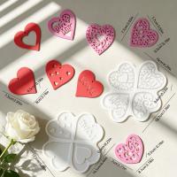 China Hollow Out Love Pendant Silicone Mold Love Wedding Heart Pendant Valentine's Day Aromatherapy Gypsum Mold for sale