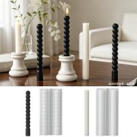 China Ins Wind String Round Bead Stripe Bar Candle Silicone Mold DIY Bar Candle Base Mold for sale