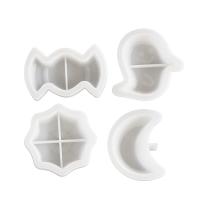 China DIY Crystal Drip Glue Halloween Ghost Spider Web Moon Candy Storage Tray Gypsum Candle Cup Silicone Mold for sale