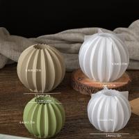 China Ins Fan-shaped Striped Round Candle Candlestick Silicone Mold DIY Aromatic Plaster Candle Base Accessory Mold for sale
