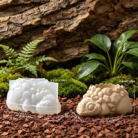 China Crystal Cluster Tortoise Shell Dragon Flower Pot Ornament Silicone Mold DIY Aromatherapy Gypsum Candle Cup Succulent Planter Mold for sale