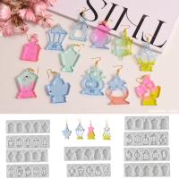 China Easter Multiple Pendant Earrings Dropping Rubber Mold DIY Aromatherapy Gypsum Jewelry Hanging Silicone Mold for sale