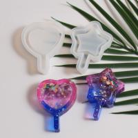 China Crystal Dropper Resin Heart Pentagram Quicksand Stick Silicone Mold DIY Quicksand Keychain Grinding Tool for sale