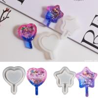 China Crystal Dropper Resin Heart Pentagram Quicksand Stick Silicone Mold DIY Quicksand Keychain Grinding Tool for sale