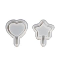 China Crystal Dropper Resin Heart Pentagram Quicksand Stick Silicone Mold DIY Quicksand Keychain Grinding Tool for sale