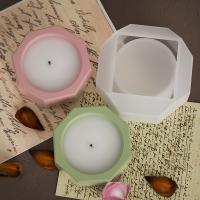 China DIY Crystal Drip Glue Square Mouth Octagonal Circular Storage Box Jar Gypsum Candle Cup Flowerpot Ornament Silicone Mold for sale
