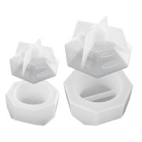 China DIY Crystal Drip Glue Square Mouth Octagonal Circular Storage Box Jar Gypsum Candle Cup Flowerpot Ornament Silicone Mold for sale