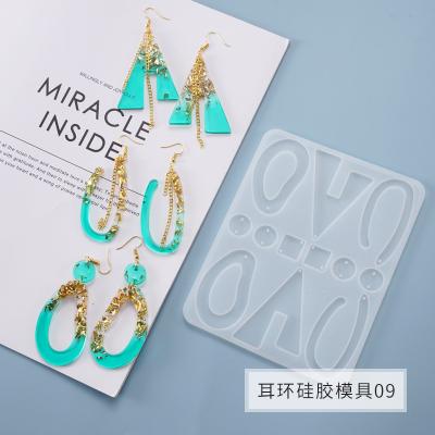 China DIY Drip Glue Mold Earhook Earnail Eardrop Multi Specification Earrings Homemade Jewelry Mirror Silicone Mold for sale
