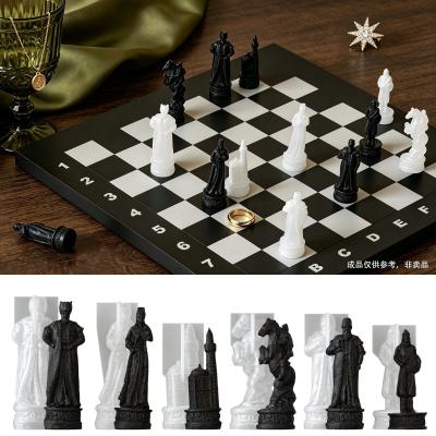 China Cross Border New Product European Three-dimensional Chess Silicone Mold DIY Crystal Drip Resin Ornament Mold for sale