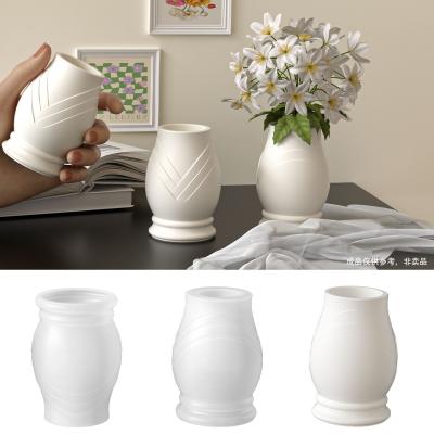 China Ins Style Roman Vase Silicone Mold Aromatherapy Gypsum Candle Cup Mold Home Soft Decoration DIY Ornament Mold for sale