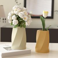 China Ins Nordic Wind Rotating Twisted Vase Silicone Mold DIY Gypsum Cement Flower Pot Aromatherapy Candle Container Grinding Tool for sale