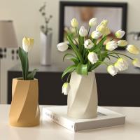 China Ins Nordic Wind Rotating Twisted Vase Silicone Mold DIY Gypsum Cement Flower Pot Aromatherapy Candle Container Grinding Tool for sale