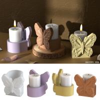 China Aromatherapy Gypsum Cement Resin Butterfly Storage Box Silicone Mold DIY Aroma Candle Cup Decoration Mold for sale