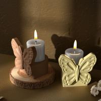 China Aromatherapy Gypsum Cement Resin Butterfly Storage Box Silicone Mold DIY Aroma Candle Cup Decoration Mold for sale
