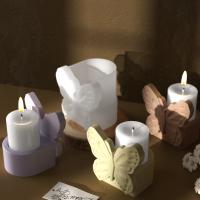 China Aromatherapy Gypsum Cement Resin Butterfly Storage Box Silicone Mold DIY Aroma Candle Cup Decoration Mold for sale