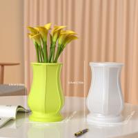 China Ins Style Roman Vertical Pattern Vase Silicone Mold DIY Aromatherapy Gypsum Cement Decorative Vase Flower Utensils Dropping Mold for sale