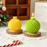 China Cross Border New Christmas Style Spiral Diagonal Spherical Candle Mold DIY Aromatherapy Gypsum Silicone Mold for sale