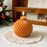 China Cross Border New Christmas Style Spiral Diagonal Spherical Candle Mold DIY Aromatherapy Gypsum Silicone Mold for sale