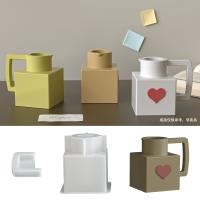 China Love Storage Cup Mold DIY Aromatherapy Gypsum Resin Square Pointed Handle Cup Silicone Mold for sale