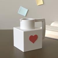 China Love Storage Cup Mold DIY Aromatherapy Gypsum Resin Square Pointed Handle Cup Silicone Mold for sale