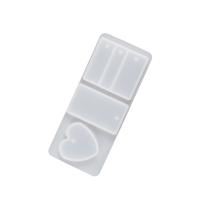 China DIY Crystal Dropper Heart-shaped Rectangular Pendant Hanging Mold With Hole Heart Necklace Rectangular Earring Silicone Mold for sale
