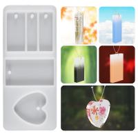 China DIY Crystal Dropper Heart-shaped Rectangular Pendant Hanging Mold With Hole Heart Necklace Rectangular Earring Silicone Mold for sale
