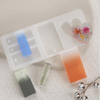 China DIY Crystal Dropper Heart-shaped Rectangular Pendant Hanging Mold With Hole Heart Necklace Rectangular Earring Silicone Mold for sale