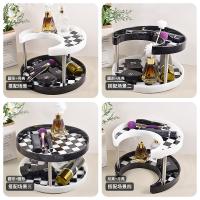 China DIY Drip Glue Resin Gypsum Round Moon Chessboard Double Layer Storage Box Tray Silicone Mold for sale