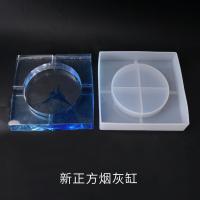 China DIY Crystal Resin Ashtray Mold New Square Ashtray Mold Mirror Ashtray Mold for sale