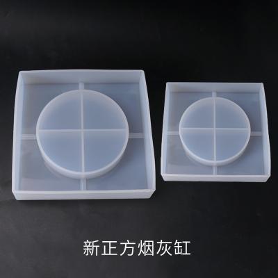 China DIY Crystal Resin Ashtray Mold New Square Ashtray Mold Mirror Ashtray Mold for sale