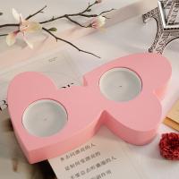 China DIY Glue Drop Love Multi Hole Candle Stand Decoration Valentine's Day Candlelight Dinner Gypsum Candle Cup Silicone Mold for sale