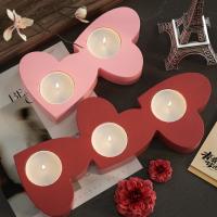 China DIY Glue Drop Love Multi Hole Candle Stand Decoration Valentine's Day Candlelight Dinner Gypsum Candle Cup Silicone Mold for sale