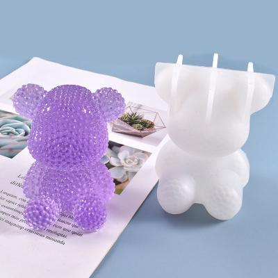 China DIY Crystal Dropping Gel Diamond Bear Mold Cute 3D Diamond Bear Cartoon Gypsum Silicone Mold for sale