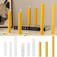 China Ins Wind Love Hexagonal Flower Honeycomb Candle Mold DIY Bee Pattern Long Rod Aromatherapy Candle Silicone Mold for sale
