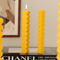 China Ins Wind Love Hexagonal Flower Honeycomb Candle Mold DIY Bee Pattern Long Rod Aromatherapy Candle Silicone Mold for sale