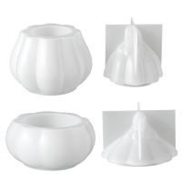 China Ins Pumpkin Storage Jar Silicone Mold DIY Capped Pumpkin Aromatherapy Candle Container Wansheng Storage Gypsum Mold for sale