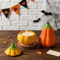 China Ins Pumpkin Storage Jar Silicone Mold DIY Capped Pumpkin Aromatherapy Candle Container Wansheng Storage Gypsum Mold for sale