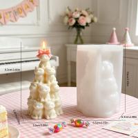 China Stacked Cat Aromatherapy Candle Silicone Mold Ins Style Cute Cat Tower DIY Ornament Gypsum Mold for sale