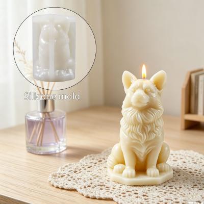China Ins Cute Corgi Dog Aromatherapy Candle Mold Pet Dog Gypsum Ornament Silicone Mold Cross Border Exclusive Supply for sale