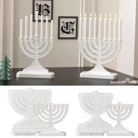 China Hanukkah Candlestick Silicone Mold European Hanukkah Lamp Stand Aromatherapy Candlestick Gypsum Mold for sale