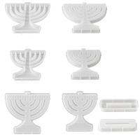 China Hanukkah Candlestick Silicone Mold European Hanukkah Lamp Stand Aromatherapy Candlestick Gypsum Mold for sale