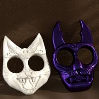 China Halloween DIY Alien Devil Cat Head Tiger Head Outdoor Self Defense Hand Chain Keychain Silicone Mold for sale
