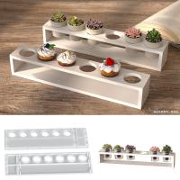 China DIY Aromatherapy Gypsum Resin Mold Simple Assembly Six Grid Cup Storage Display Rack Silicone Mold for sale