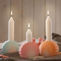 China DIY Gypsum Cement Shell Candlestick Mold Striped Shell Flower Vase Candleholder Mirror Dropping Silicone Mold for sale