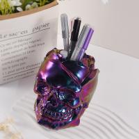 China Crystal Dropper Resin Rose Skull Pen Holder Silicone Mold DIY Gypsum Cement Ornament Grinder for sale