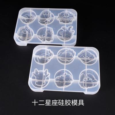 China DIY Crystal Dropper Mold, Twelve Constellation Mold, Accessory Pendant, Constellation Mirror Silicone Mold for sale