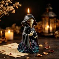China Cross Border Skull Ghost Holding Crow Wizard Candle Silicone Mold DIY Halloween Gypsum Mold for sale