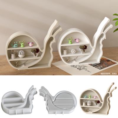 China Minimalist Style Aromatherapy Gypsum Snail Storage Rack DIY Doll Accessory Storage Rack Swing Table Silicone Mold for sale