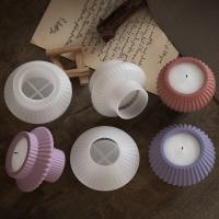 China DIY Resin Stripe Lantern Geometric Storage Jar Candle Holder Aromatherapy Gypsum Candle Cup Silicone Mold for sale